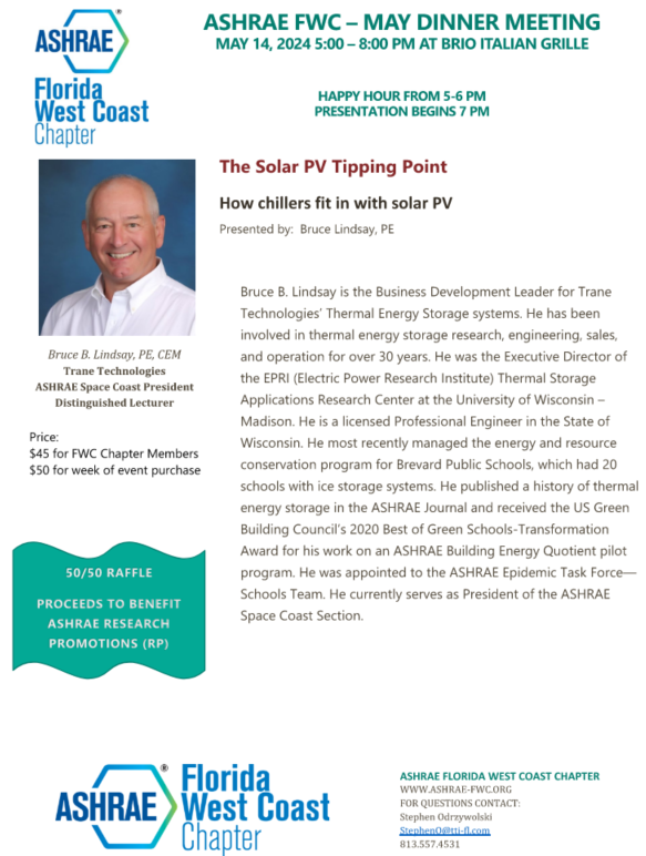 MAY - PAST PRESIDENTS NIGHT - ASHRAE