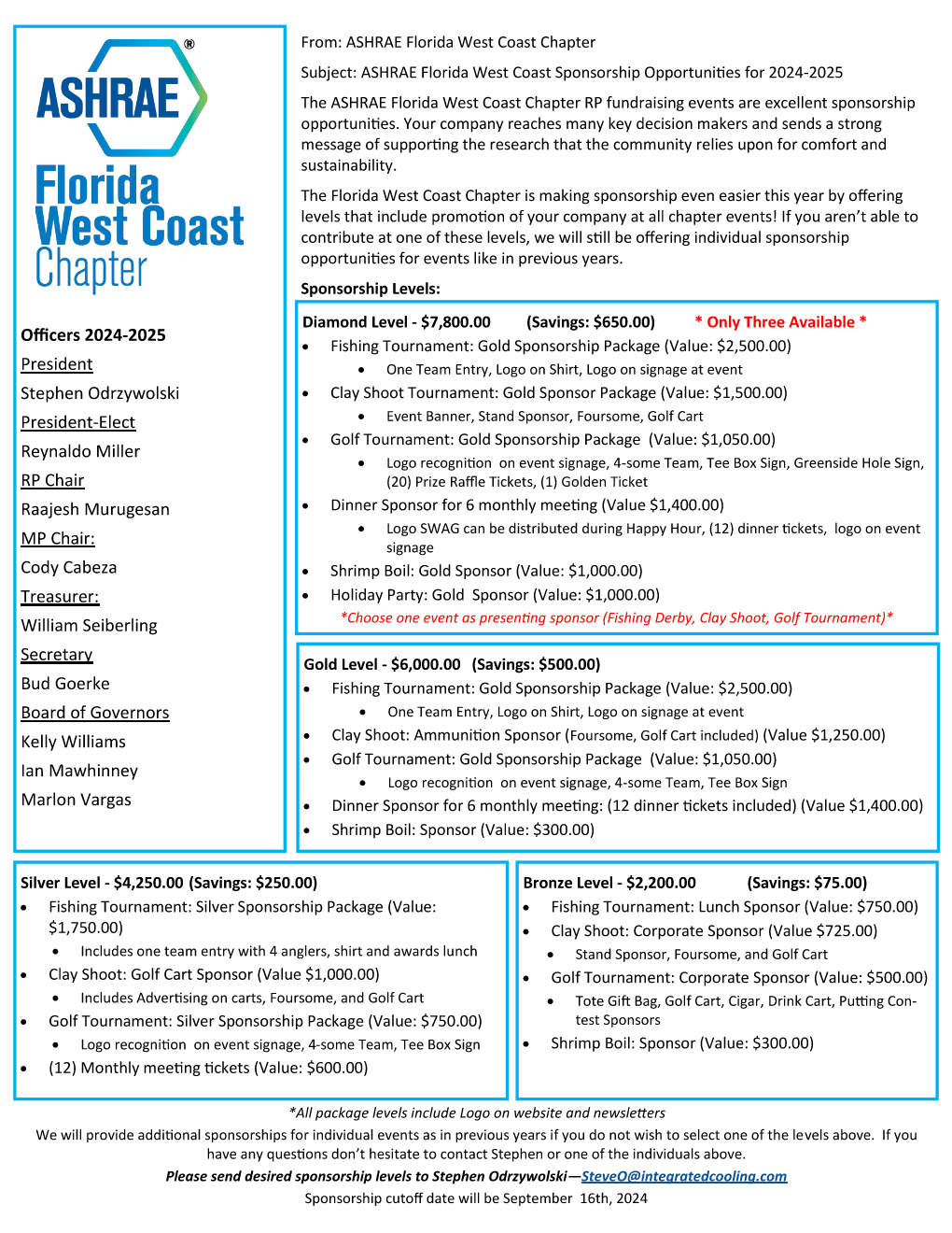 Annual Sponsorships - ASHRAE